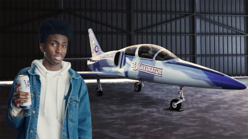 Liquid Death offre un avion de chasse à 400 000 $ : une campagne qui ...