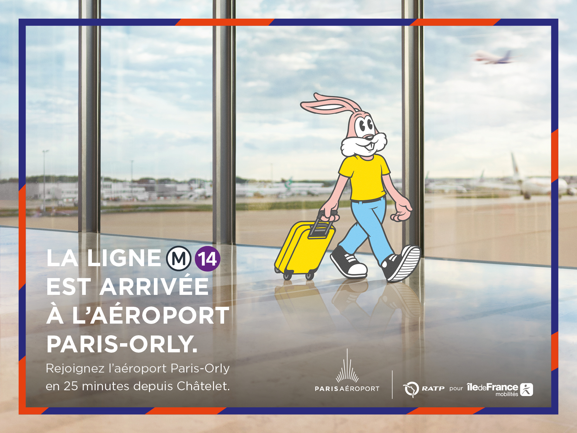 Serge le Lapin fait son grand retour en print avec la ligne 14 à Paris-Orly